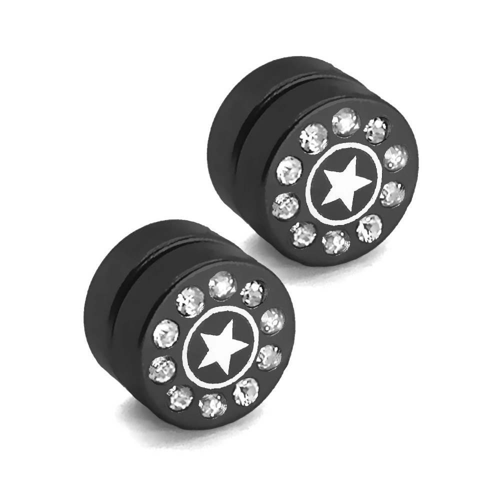 1 Pair Fake Plugs Magnetic Taper Tunnel Earrings Stainless Steel