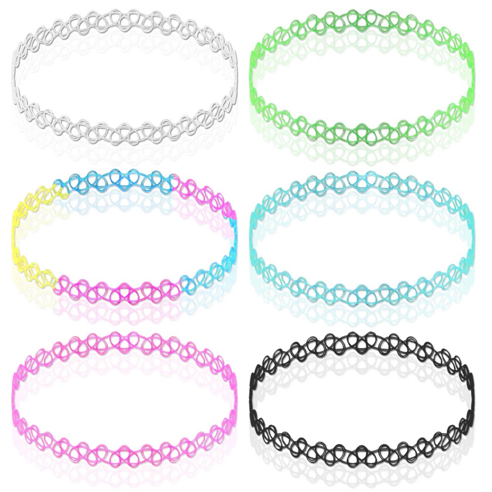 Kinder Halsband Halskette Henna Tattoo Kette Set Elastisch Choker Damen ... Kinder Halsband Halskette Henna Tattoo Kette Set Elastisch Choker Damen ...