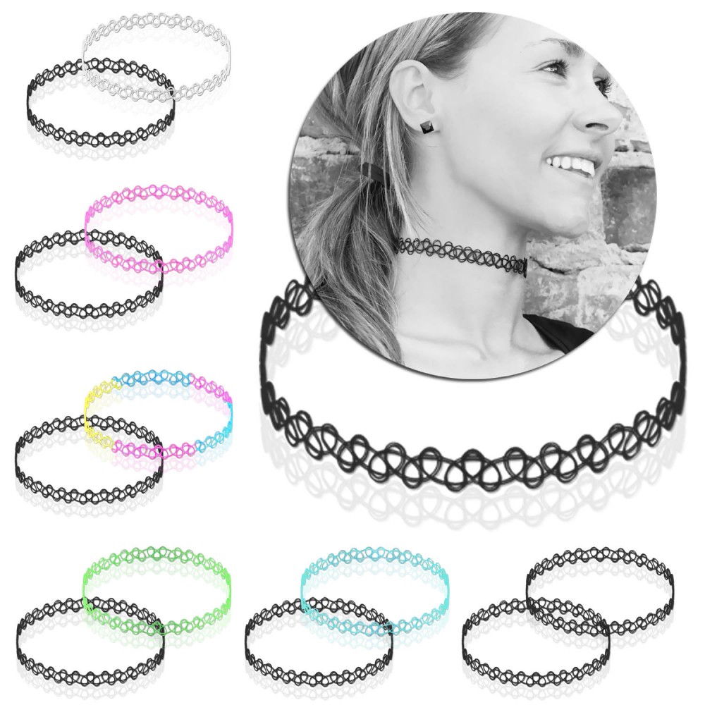 Kinder Halsband Halskette Henna Tattoo Kette Set Elastisch Choker Damen ... Kinder Halsband Halskette Henna Tattoo Kette Set Elastisch Choker Damen ...